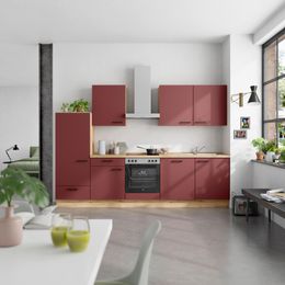 Nobilia K&uuml;chenblock Easytouch Low m. Ger&auml;ten Dunkelrot