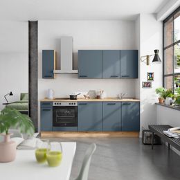 Nobilia K&uuml;chenblock Easytouch Low m. Ger&auml;ten Dunkelblau