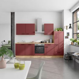 Nobilia K&uuml;chenblock Easytouch Low m. Ger&auml;ten Dunkelrot