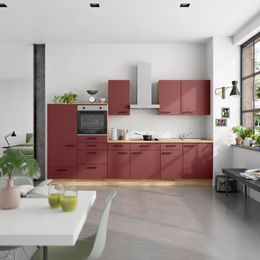Nobilia K&uuml;chenblock Easytouch Low m. Ger&auml;ten Dunkelrot