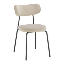 Stuhl Lea Beige Samt Gepolstert