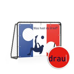 Torwand "Frankreich&ldquo; personalisierbar | mit Wunschtext | inkl. Tor & Tornetz | 200 x 142 cm | Werbeartikel f&uuml;r WM & EM | Eventausstattung gestalten