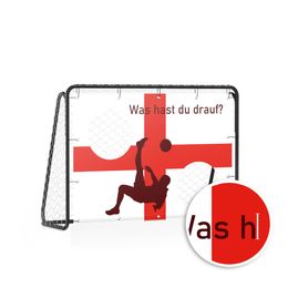 Torwand "England&ldquo; personalisierbar | mit Wunschtext | inkl. Tor & Tornetz | 200 x 142 cm | Werbeartikel f&uuml;r WM & EM | Eventausstattung gestalten