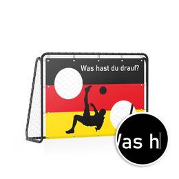 Torwand "Deutschland&ldquo; personalisierbar | mit Wunschtext | inkl. Tor & Tornetz | 200 x 142 cm | Werbeartikel f&uuml;r WM & EM | Eventausstattung gestalten