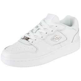 Sneaker Karl Kani "89 CLASSIC '26", Damen, Gr. 37,5, wei&szlig;, wei&szlig;, silber, Leder, Schuhe Sneaker