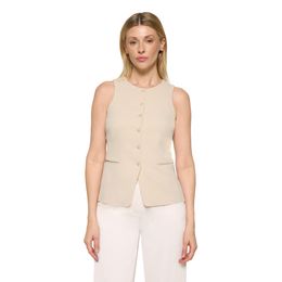 Strickweste Vera Mont "Damen mit Knopfleiste", Damen, Gr. 34, champagne sorbet, Obermaterial: 96% Polyester, 4% Elasthan. Futter: 100% Polyester, figurbetont normal, Rundhals, Westen Strickweste