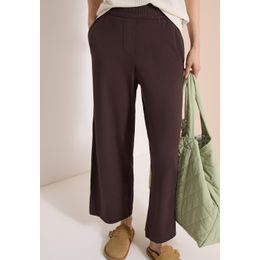 7/8-Hose Cecil, Damen, Gr. L, L&auml;nge 26, braun cacao, Stoff, 95% Viskose, 5% Elasthan, unifarben, loose fit 7/8-L&auml;nge, Hosen 7/8-Hose, mit Wide Legs