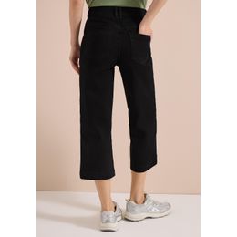 Loose-fit-Jeans Cecil, Damen, Gr. 25, L&auml;nge 20, schwarz, Jeans, 89% Baumwolle, 9% Polyester, 2% Elasthan, unifarben, kniebedeckend, Jeans, in 3/4-L&auml;nge