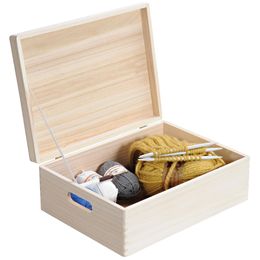 Kesper Holzkiste mit Deckel, naturfarben, 14 x 39 x 29 cm