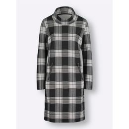 WITT Damen Jerseykleid im Jacquard-Karomuster, graphit-kariert, Gr&ouml;&szlig;e 36