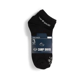 CAMP DAVID Sneakersocken, 3er Pack - versch. Farben und Gr&ouml;&szlig;en - schwarz, Gr. 43/46