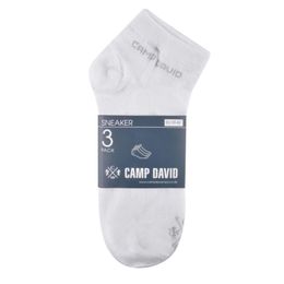 CAMP DAVID Sneakersocken, 3er Pack - versch. Farben und Gr&ouml;&szlig;en - wei&szlig;, Gr. 43/46