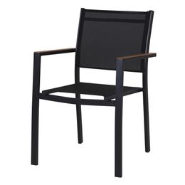 Gartenstuhl 'Lana' stapelbar Aluminium schwarz 56 x 84 x 58 cm