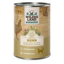 Hundenassfutter 'Huhn mit Karotten, Zucchini, Wildkr&auml;uter und Distel&ouml;l' Adult 400 g