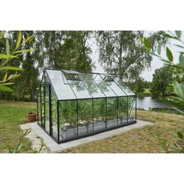 HALLS Gew&auml;chshaus 'Universal 128' 257 x 384 cm mit 3 mm Blankglas schwarz
