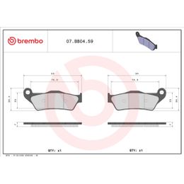 Brembo Bremsbelagsatz, Scheibenbremse 07bb0459