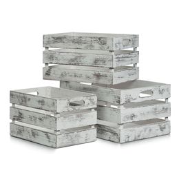 Holzkiste Vintage weiss 39 x 29 x 21 cm