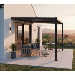 Sojag Terrassen&uuml;berdachung 'Hana 1013' schwarz mit verstellbaren Lamellen 399 x 305 x 270 cm