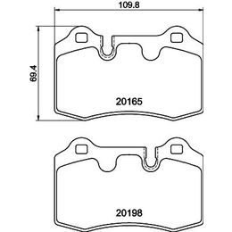Hella Bremsbelagsatz, Scheibenbremse 8db355015881 f&uuml;r ASTON MARTIN