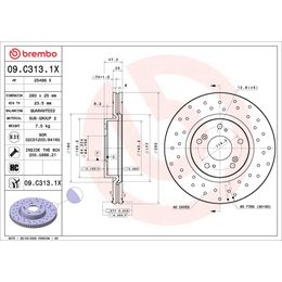 Brembo Bremsscheibe 09.C313.1X 293mm 25mm f&uuml;r HONDA (GAC)