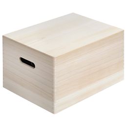 Kesper Holzkiste mit Deckel, naturfarben, 23 x 39 x 29 cm