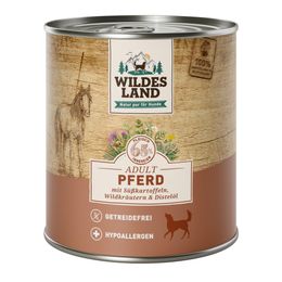 Hundenassfutter 'Pferd mit S&uuml;&szlig;kartoffeln, Wildkr&auml;utern und Distel&ouml;l' Adult 800 g