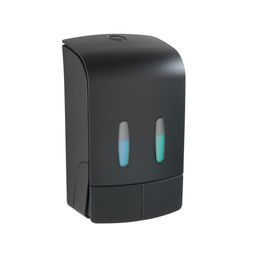 Wenko 2-Kammer Seifenspender 'Tartas' schwarz, je Kammer 480 ml