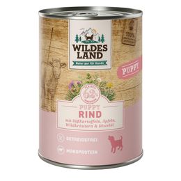 Hundenassfutter 'Rind mit S&uuml;&szlig;kartoffel, Apfel und Wildkr&auml;utern' Puppy 400 g