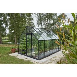 HALLS Gew&auml;chshaus 'Universal 128' 257 x 384 cm mit 3 mm Sicherheitsglas schwarz