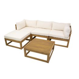 Bellavista Loungem&ouml;belset 'Karmoy' Holz beige 5-teilig