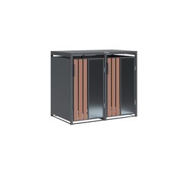 WESTMANN M&uuml;lltonnenbox 'Status 2' anthrazit/Holzoptik 132 x 80 x 116 cm