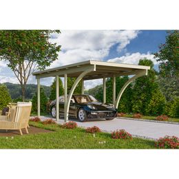 Karibu Einzelcarport 'Eco 1' 304 x 490 cm Kiefer KDI PVC-Dach, mit zwei Einfahrtsb&ouml;gen