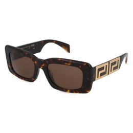 Versace VE4444U | Damen-Sonnenbrille | Fassung: Vollrand, Quadratisch, Acetat, Havanna | Glasfarbe: Braun