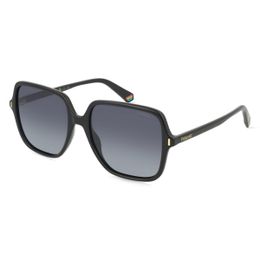 Polaroid PLD 6219/S | Damen-Sonnenbrille | Fassung: Vollrand, Quadratisch, Kunststoff, Schwarz | Glasfarbe: Grau