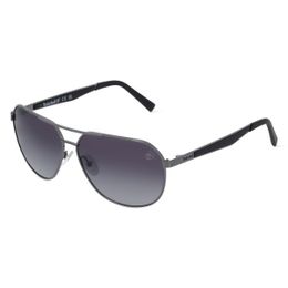 Timberland TB9298 | Unisex-Sonnenbrille | Fassung: Vollrand, Pilot, Metall, Gun Gl&auml;nzend | Glasfarbe: Grau Verlaufend
