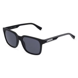 Lacoste L967S | Unisex-Sonnenbrille | Fassung: Vollrand, Quadratisch, Acetat Spritzguss, Schwarz Matt | Glasfarbe: Grau