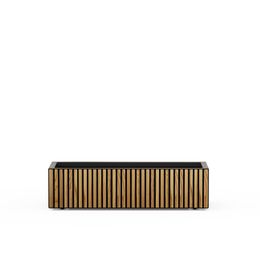 Herstera Pflanzk&uuml;bel 'Deco Planter Xic Wood M' schwarz/naturfarben 100 x 32 x 40 cm