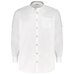 Herren Gro&szlig;e Gr&ouml;&szlig;en | Pfundskerl Trachtenhemd mit Krempel&auml;rmeln Farbe wei&szlig; Gr&ouml;&szlig;e: 7XL