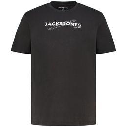 Jack & Jones Herren Gro&szlig;e Gr&ouml;&szlig;en | Jack&Jones T-Shirt mit Label-Print Farbe schwarz Gr&ouml;&szlig;e: 5XL