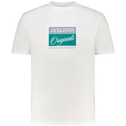 Jack & Jones Herren Gro&szlig;e Gr&ouml;&szlig;en | Jack&Jones T-Shirt mit Label-Print Farbe wei&szlig; Gr&ouml;&szlig;e: 8XL