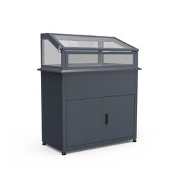 WESTMANN Hochbeet 'Plexa Plus' Stahl anthrazit mit Fr&uuml;hbeetaufsatz und Stauraum 100 x 50 x 120 cm