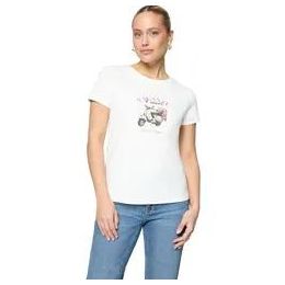 Kurzarmshirt Zero "Damen mit Print", Damen, Gr. 40, patch cream, pink, Jersey, Obermaterial: 95% Baumwolle (organic), 5% Elasthan, bedruckt, figurumspielend normal, Rundhals, Shirts, Glitzer