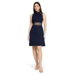 Cocktailkleid Vera Mont "Damen mit Spitzeneinsatz", Damen, Gr. 44, Normalgr&ouml;&szlig;en, night sky, Chiffon, Obermaterial: 100% Polyester, festlich, ausgestellt kurz, gekr&auml;uselter Ausschnitt, Kleider, Aufgesteppte B&auml;nder