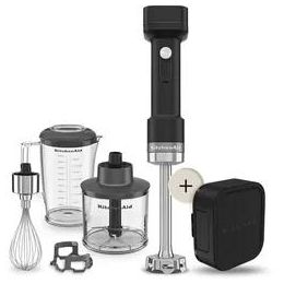 KitchenAid Stabmixer "5KHBRV75BM", schwarz (matt schwarz), B:7cm H:41cm T:7,9cm, Mixer, mit Akku