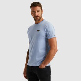 PME-Legend T-Shirt PME LEGEND, Herren, Gr. XL, hydrangea, Jersey, Obermaterial: 95% Baumwolle, 5% Elasthan, normal normal, Rundhals, gerader Abschluss, Shirts T-Shirt, mit Logobadge