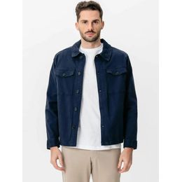 Langarmhemd TEESHOPPEN "TEESHOPPEN Shirt Twill Overshirt", Herren, Gr. M, Normalgr&ouml;&szlig;en, navy, Obermaterial: 97% Baumwolle, 3% Elasthan, Hemden