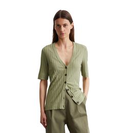 Marc O'Polo T-Shirt MARC O'POLO "aus softem Modal-Organic-Cotton-Mix", Damen, Gr. XS, gr&uuml;n (smooth sage), Obermaterial: 50% Modal, 50% Baumwolle, unifarben, Basic, slim fit, V-Ausschnitt, Shirts T-Shirt