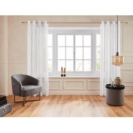 Gardine OTTO HOME "Mila" Gr. 2, wei&szlig;, B:140cm H:175cm, Voile, Polyester, Gardinen, Gardine, mit Wellenmuster bestickt, monochrom