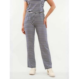 Chinohose LIBERT&Eacute; ESSENTIEL "Libert&eacute; Essentiel Trouser ALMA", Damen, Gr. L/XL, blau creme stripe, Obermaterial: 90% Polyester, 10% Elasthan, Hosen Chinohose