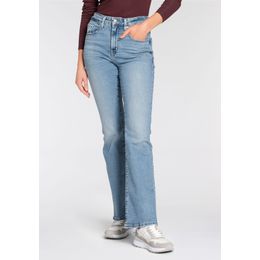 Levi's Schlagjeans LEVI'S "726 HR FLARE", Damen, Gr. 26, L&auml;nge 30, blau (blau wave light), Web, Obermaterial: 85% Baumwolle, 7% Lyocell, 6% Elastomultiester, 2% Elasthan, bootcut fit lang, Jeans